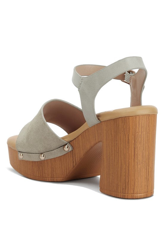 Daniela Suede High Block Sandals | Shoetopia